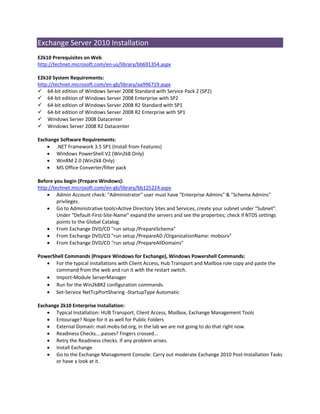 Microsoft Exchange Server 2010 Installation | PDF