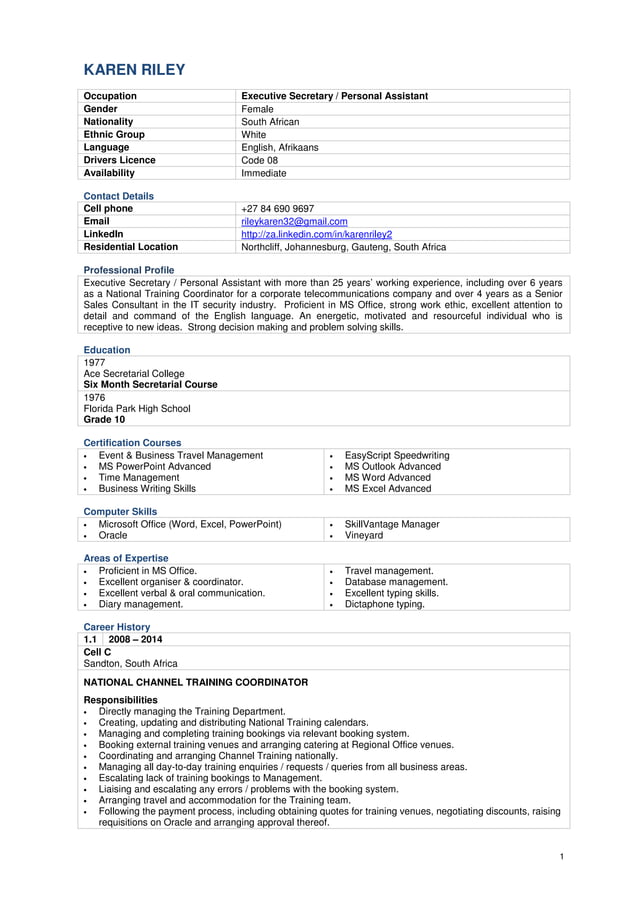 Karen Riley CV | PDF