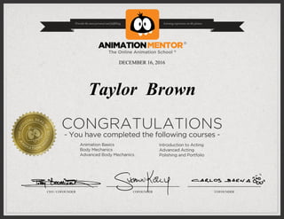 Taylor Brown AM Certificate | PPT