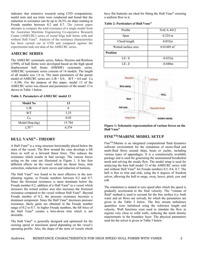 Final Paper - RESISTANCE CHARACTERISTICS FOR HIGH-SPEED HULL FORMS WITH VANES | PDF