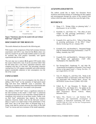 Final Paper - RESISTANCE CHARACTERISTICS FOR HIGH-SPEED HULL FORMS WITH VANES | PDF