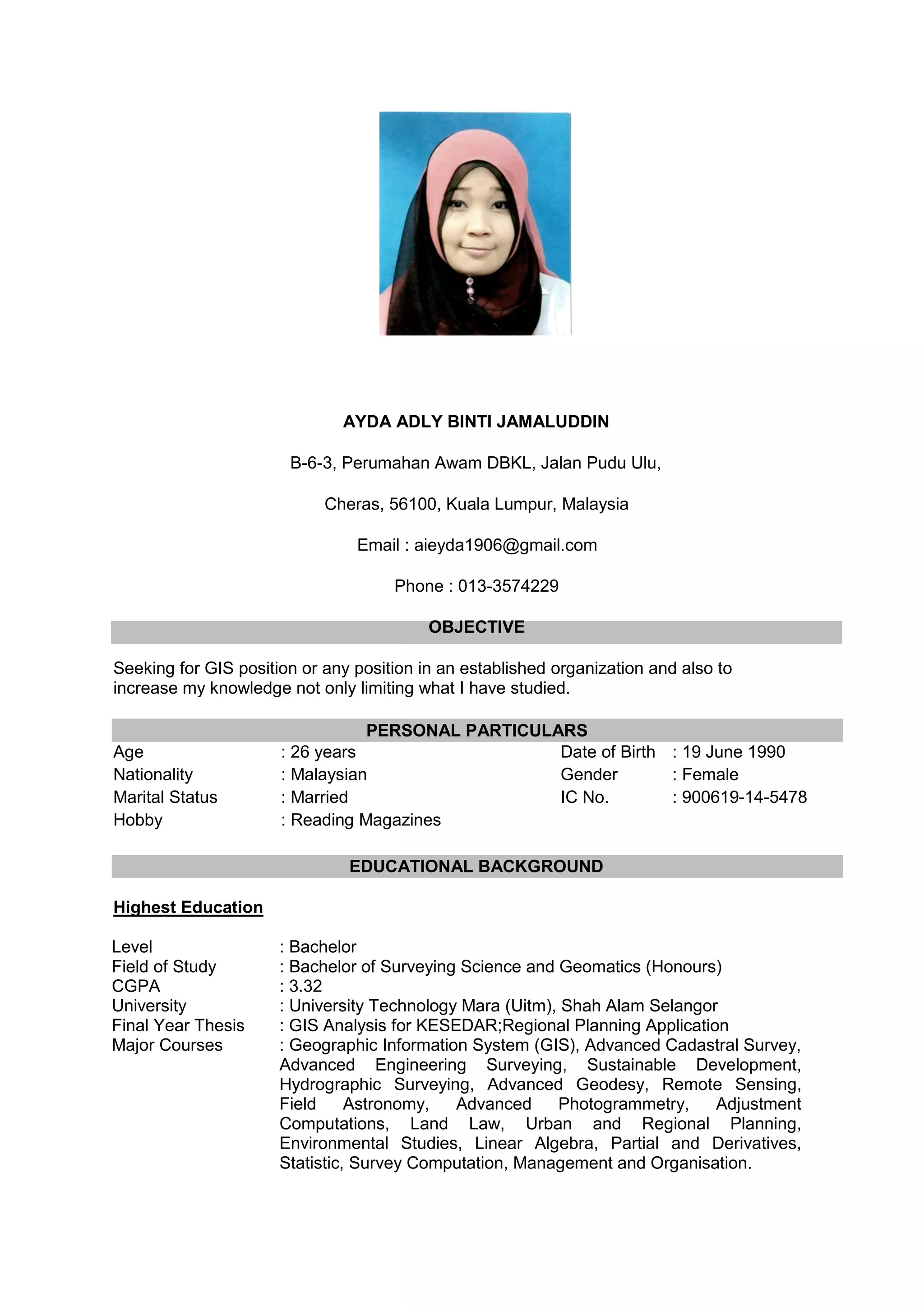 AYDA ADLY BINTI JAMALUDDIN 1 | PDF