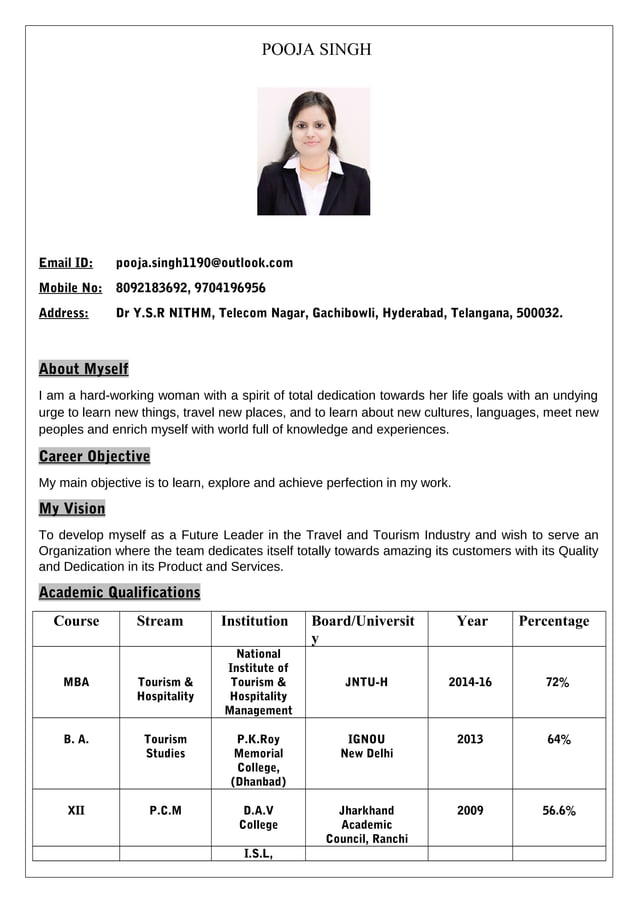 MY CV Pooja Singh | PDF
