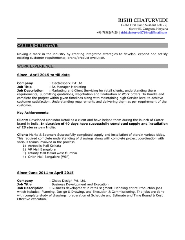 Rishi Chaturvedi Resume | PDF