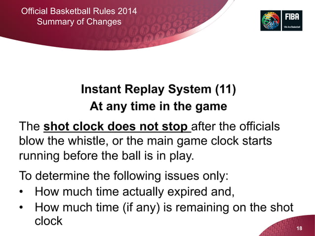 FIBA Official Basketball Rules: Summary Change 2014 | PPT