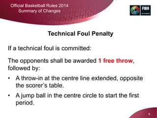 FIBA Official Basketball Rules: Summary Change 2014 | PDF