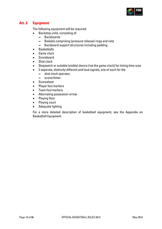 FIBA Official Basketball Rules 2014 | PDF