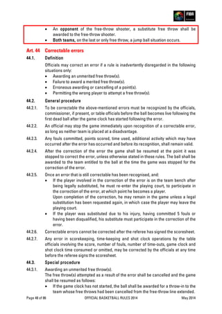 FIBA Official Basketball Rules 2014 | PDF