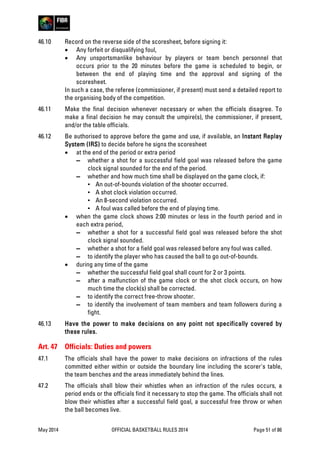 FIBA Official Basketball Rules 2014 | PDF