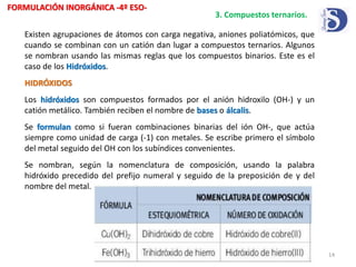 01_formulación inorgánica 2º Bachillerato | PPTX