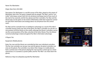 Traditional and pervasive games -- examples | PDF