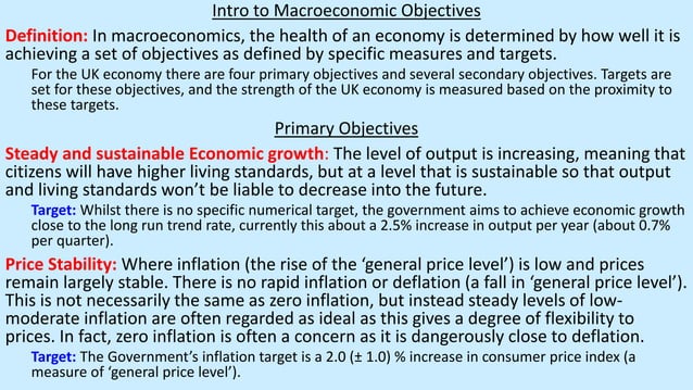 Intro to Macroeconomic Objectives | PPTX