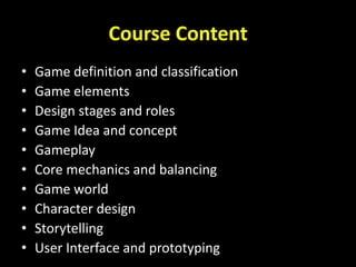 Introduction to Game Design | PPTX