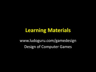 Introduction to Game Design | PPTX