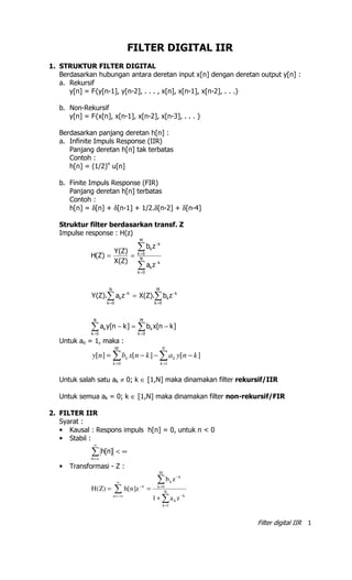 Design Filter IIR | PDF