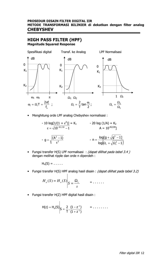 Design Filter IIR | PDF