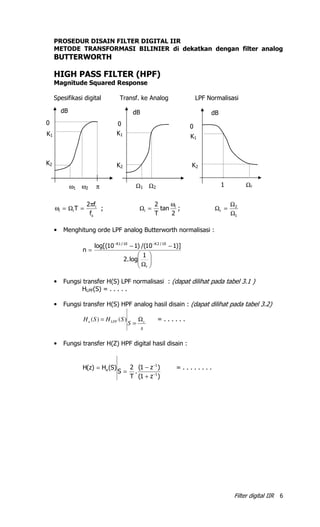 Design Filter IIR | PDF