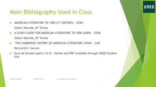 UNED American Literature I: Presentation | PPT