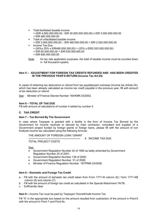 INSTRUCTION FOR THE COMPLETION OF INCOME TAX RETURN FOR CORPORATE | PDF