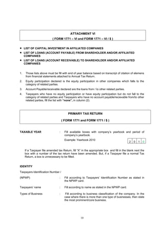 INSTRUCTION FOR THE COMPLETION OF INCOME TAX RETURN FOR CORPORATE ...