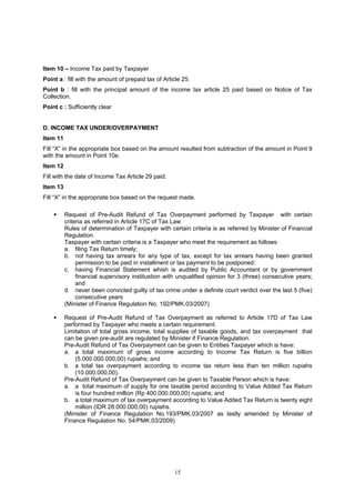INSTRUCTION FOR THE COMPLETION OF INCOME TAX RETURN FOR CORPORATE ...