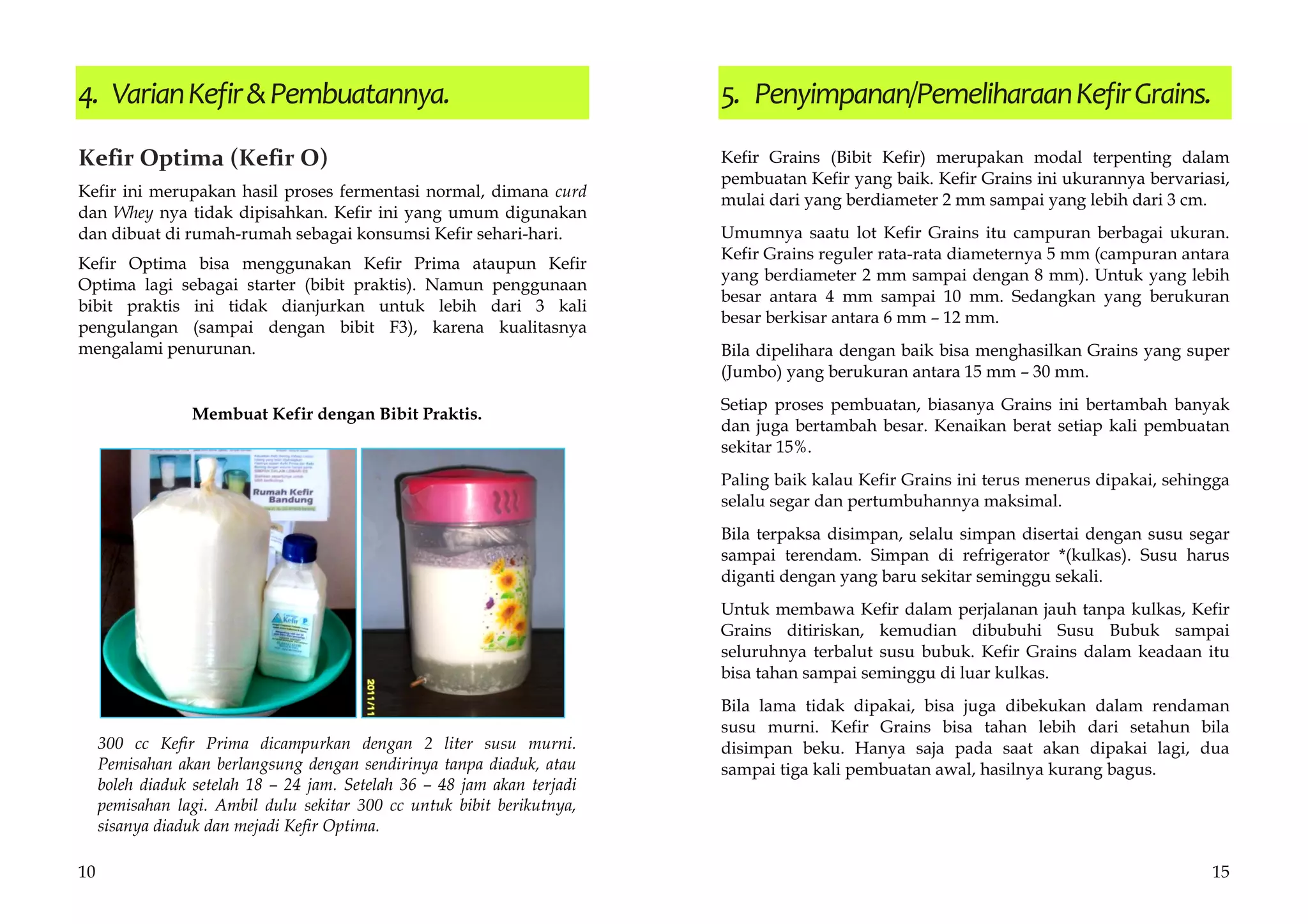 Pedoman Pembuatan dan Pemanfaatan Kefir | PDF