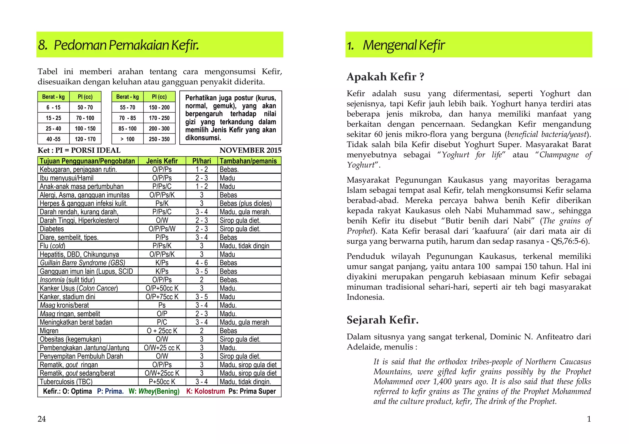 Pedoman Pembuatan dan Pemanfaatan Kefir | PDF