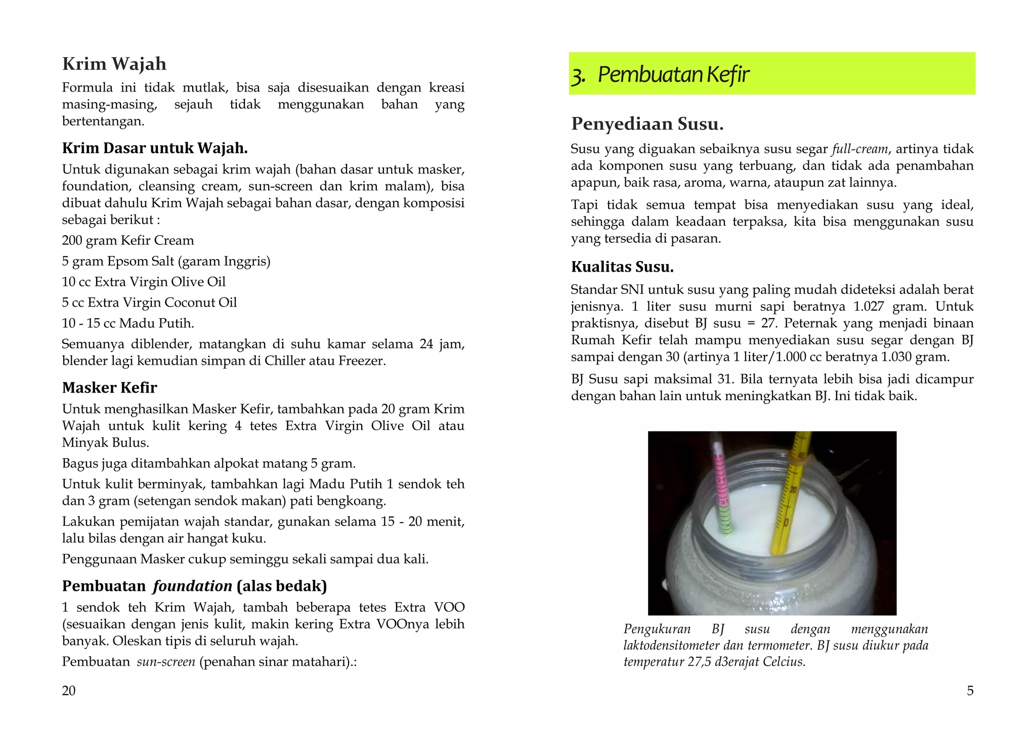 Pedoman Pembuatan dan Pemanfaatan Kefir | PDF