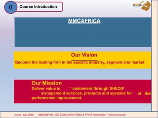 INTRODUCTION AWARENESS TRAINING - ISO 22000 | HACCP MMCL | PPT