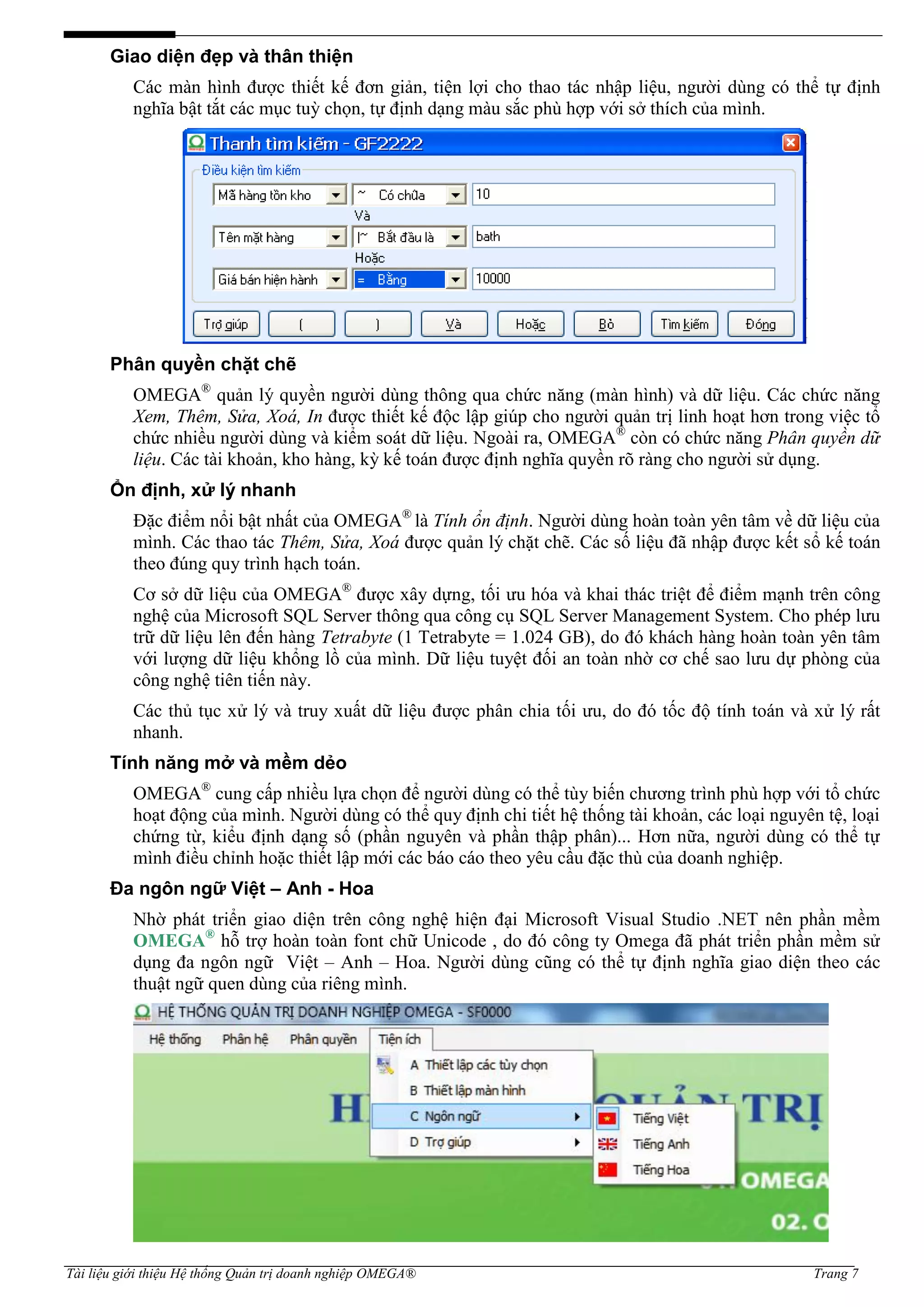 GIỚI THIỆU PHẦN MỀM OMEGA ERP | PDF