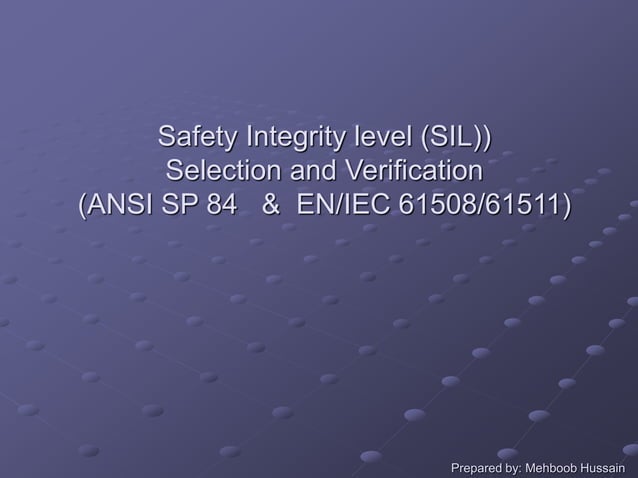 SIL presentation for oil and gas companies | PPT | Auto Type | Automotive