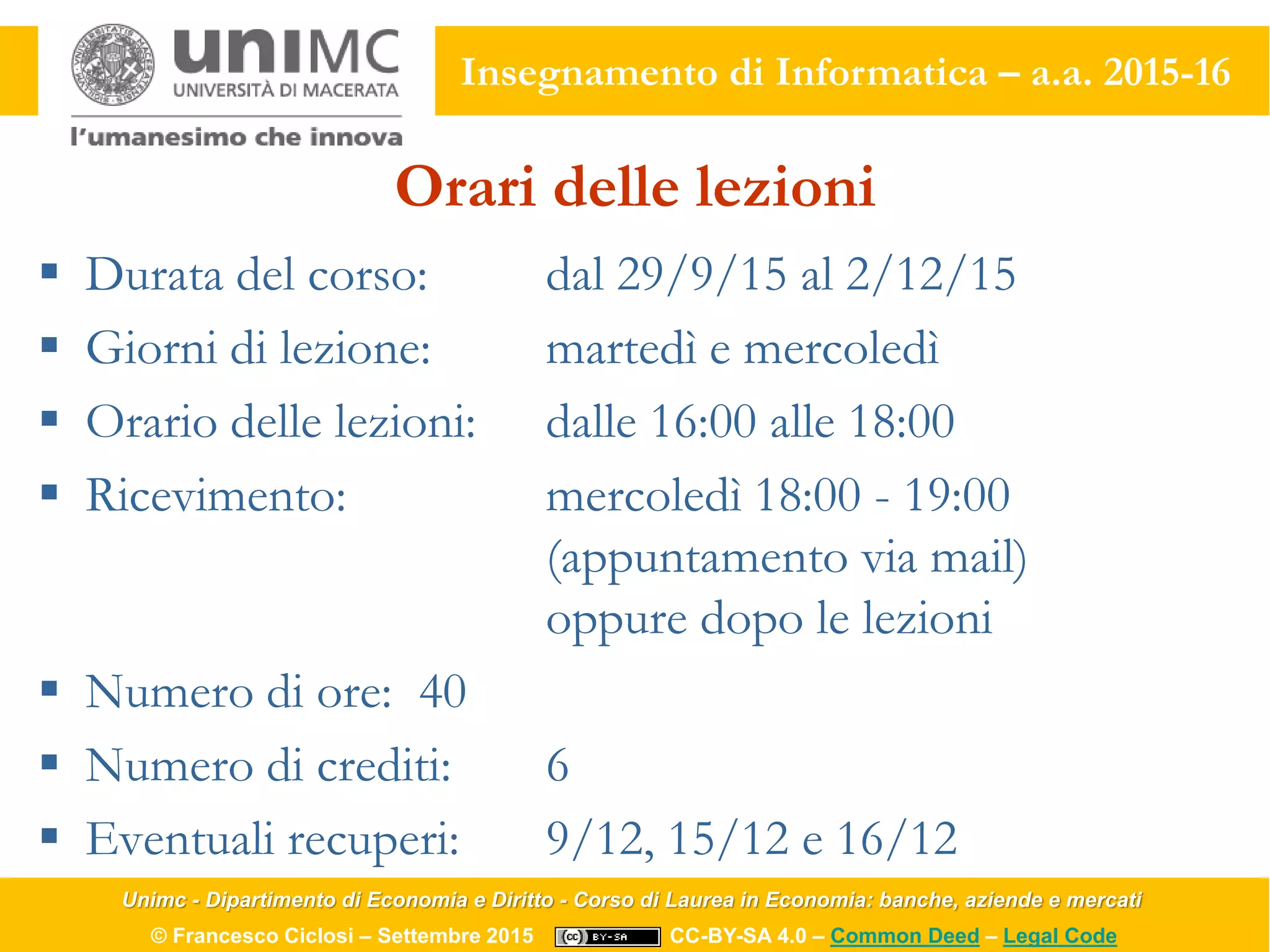 MODULO 00 - Presentazione del corso | PPT