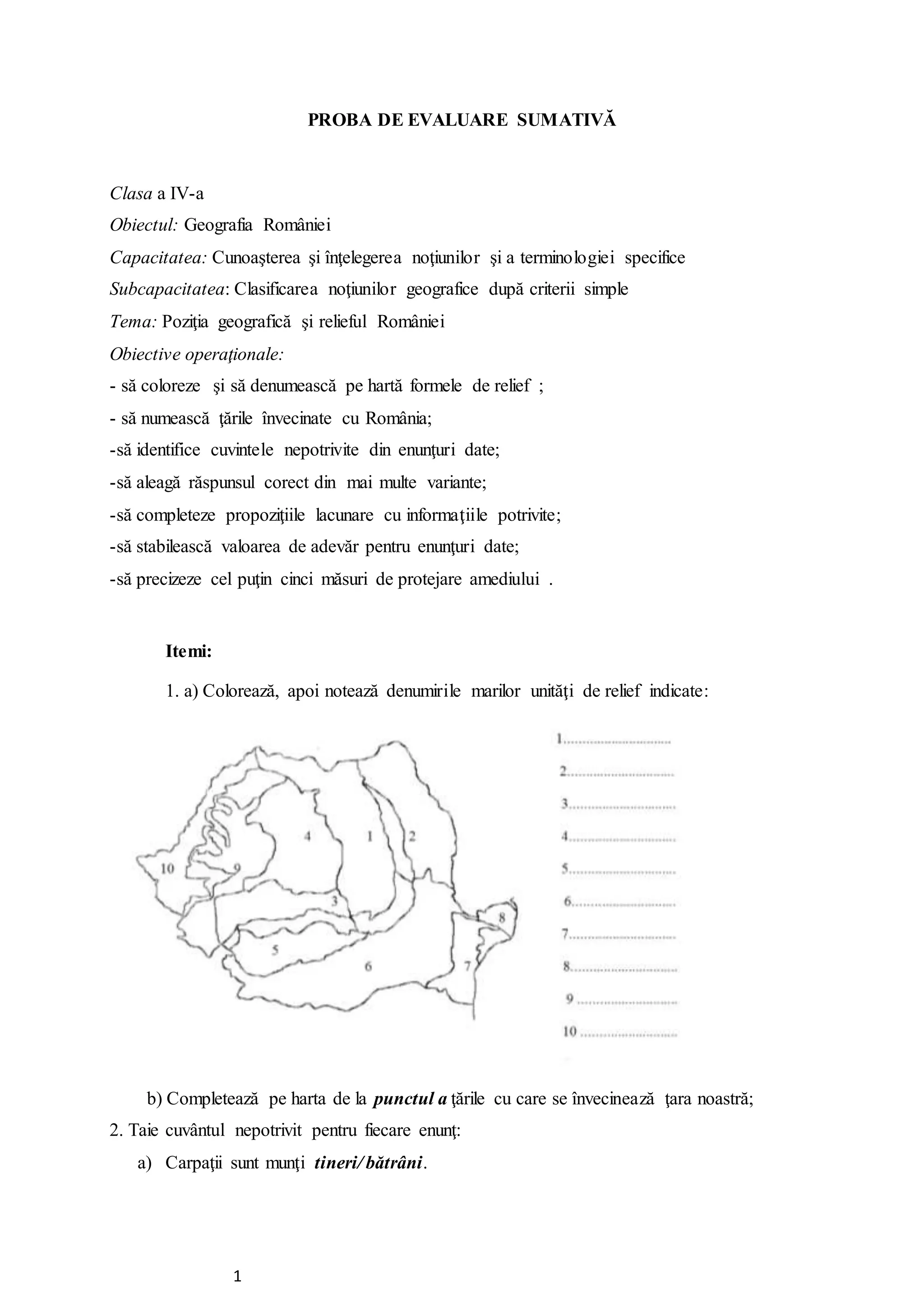 0 0 proba_de_evaluare_sumativa | PDF