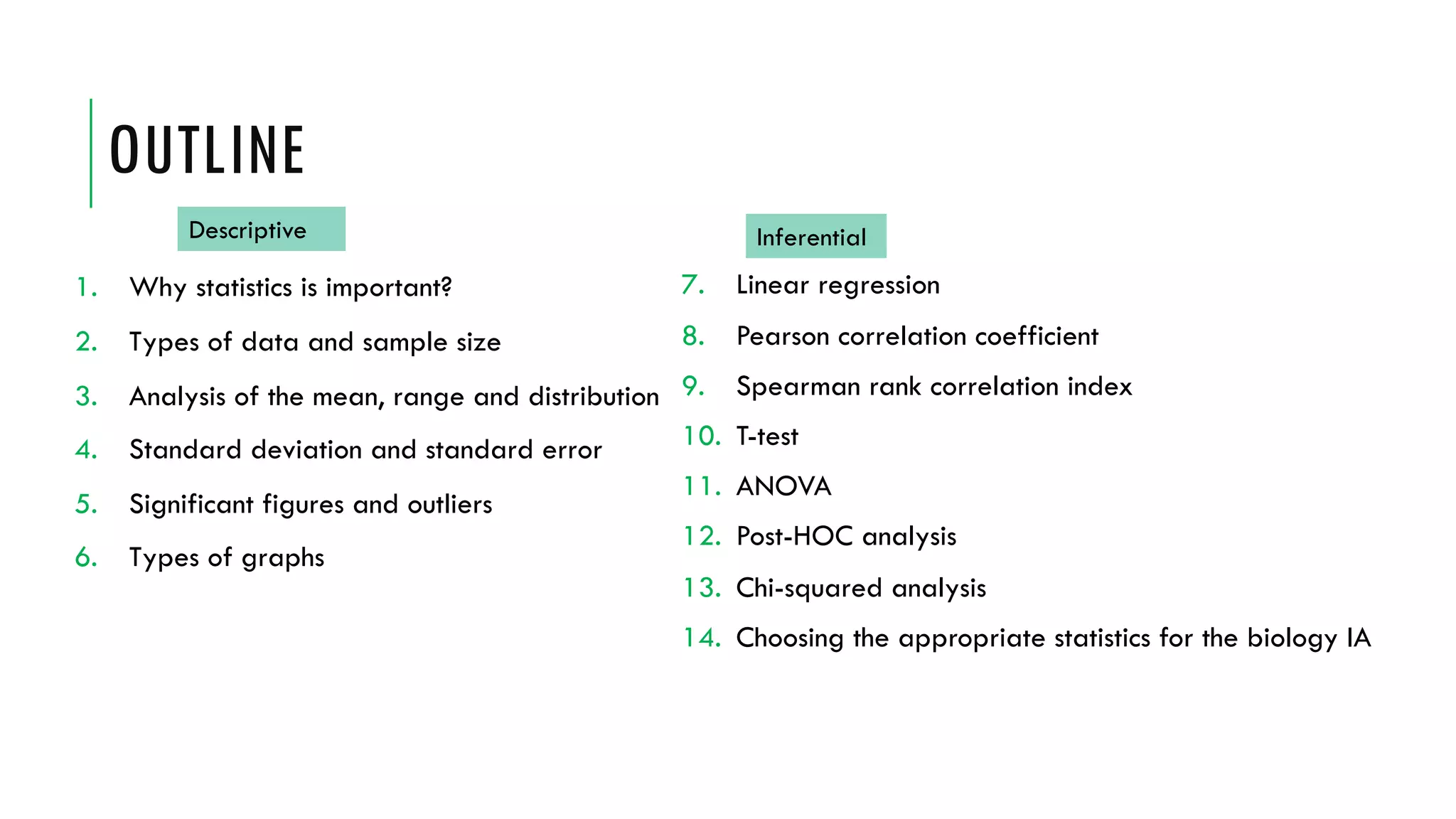 Statistics for DP Biology IA | PDF