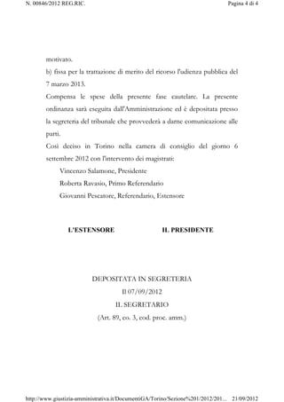 L'ordinanza del Tar a favore di H3G - Tre | PDF