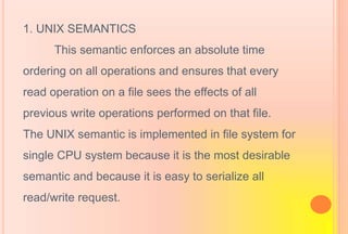 file sharing semantics by Umar Danjuma Maiwada | PPTX