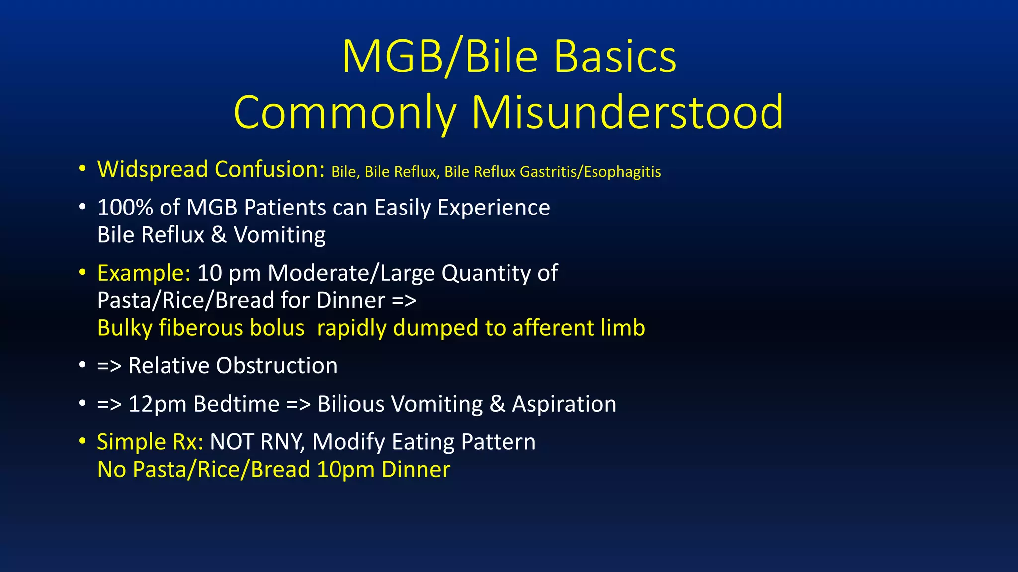 Surgeons' Confusion & Misunderstanding the MGB: Bile, Bile Reflux, Bile ...
