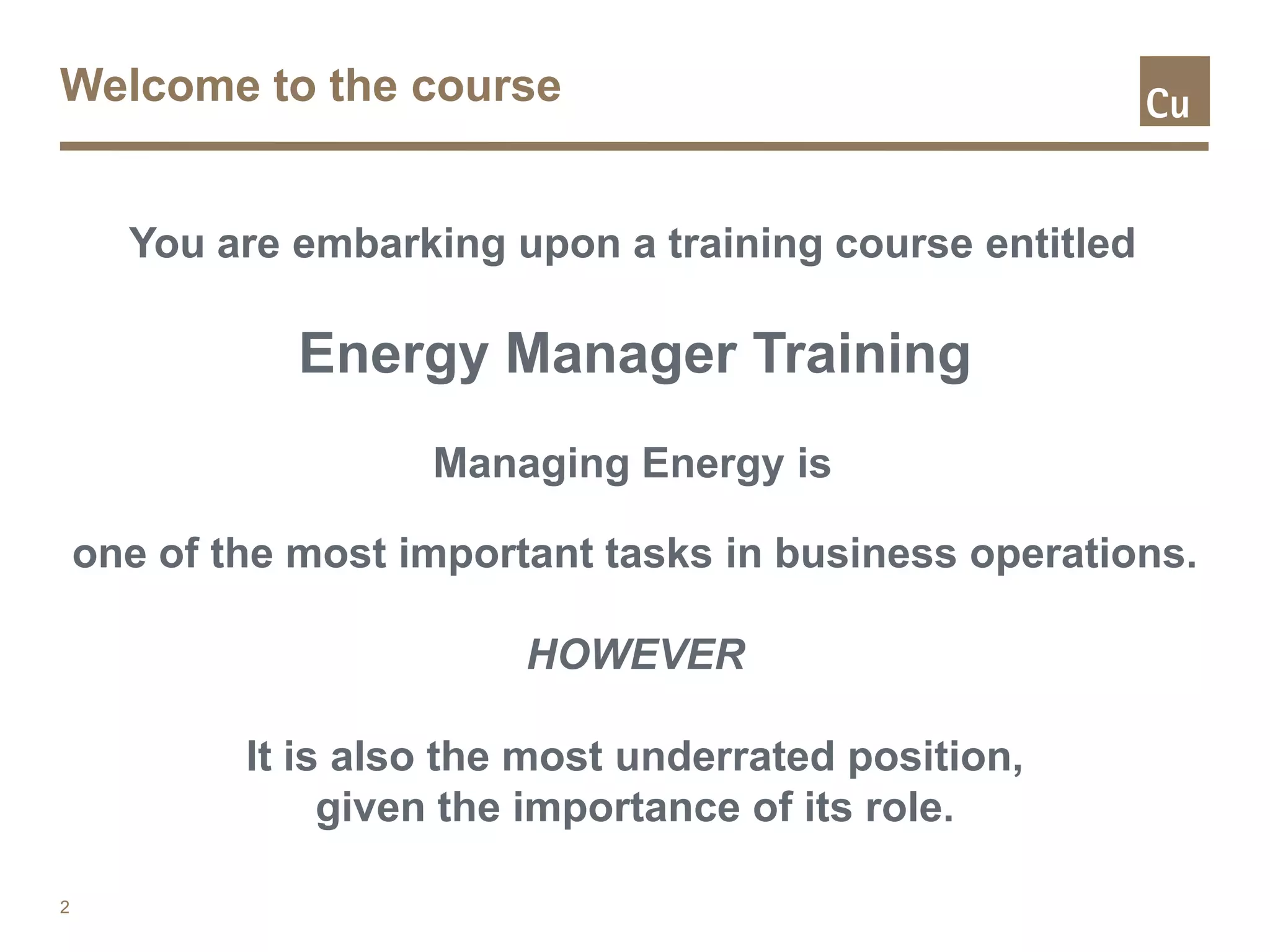 Energy Management Foundation Training - Module 1 | PPTX