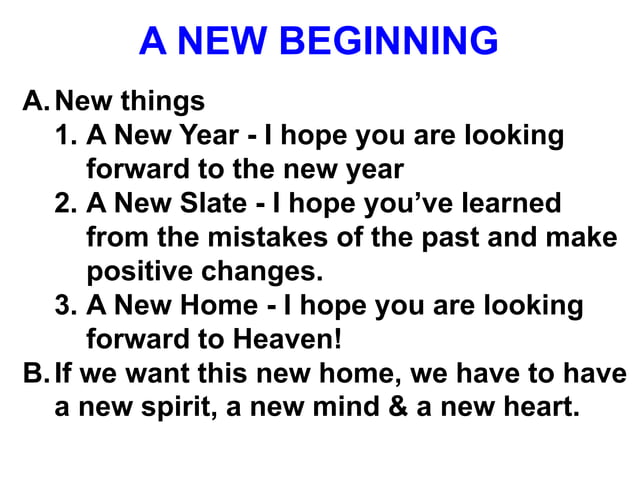 a new beginning | PPT
