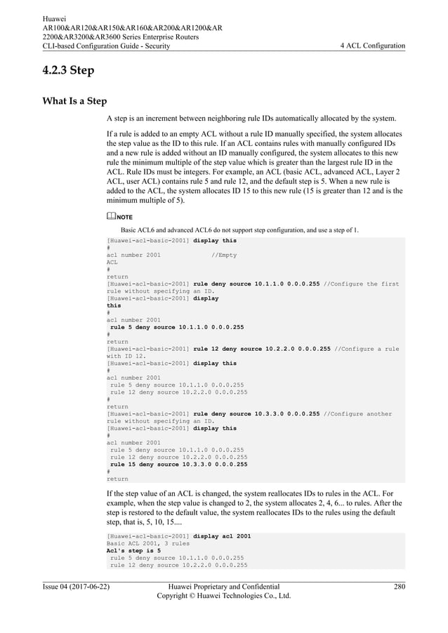acl configuration | PDF | Computer Networking | Computing