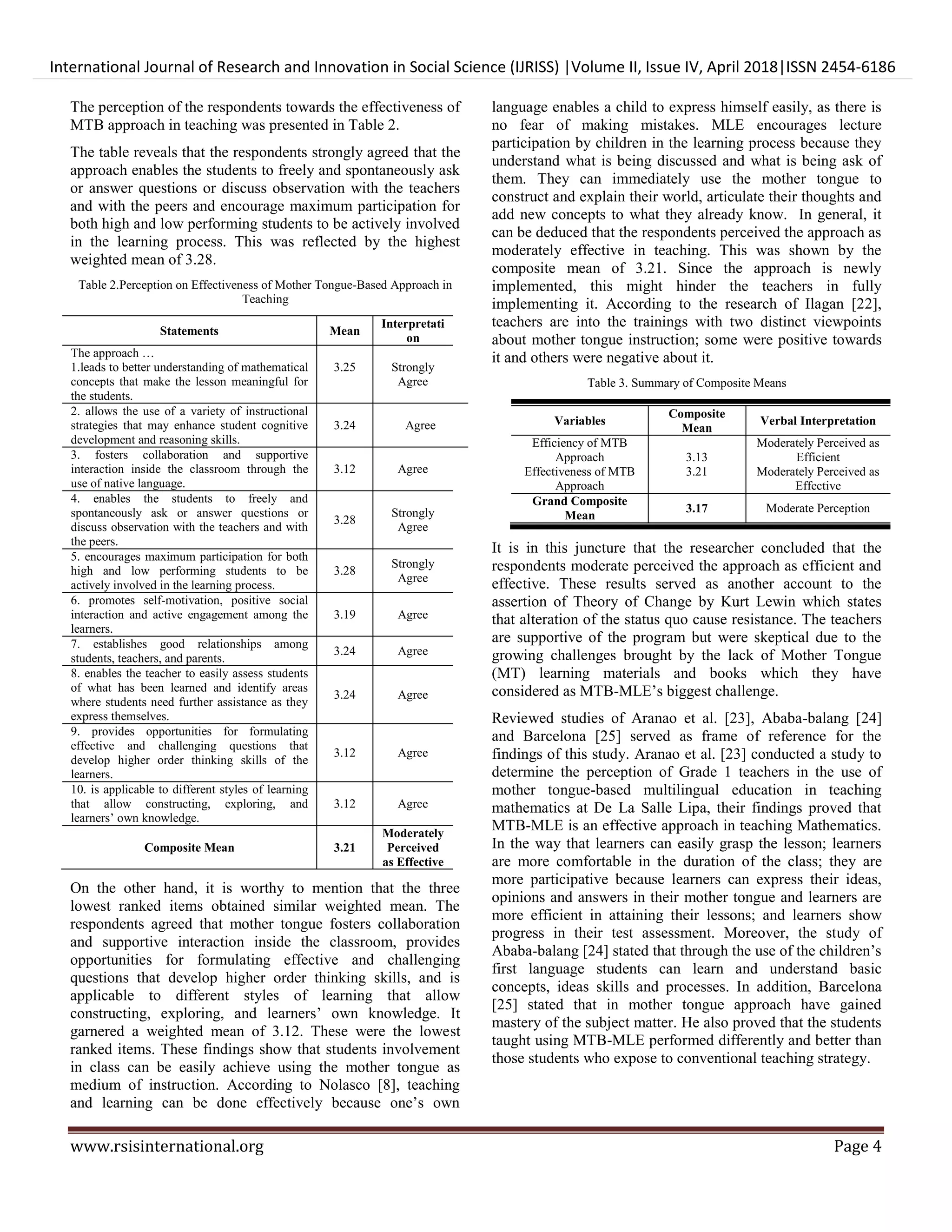 The Bridging Process: Filipino Teachers’ View on Mother Tongue | PDF