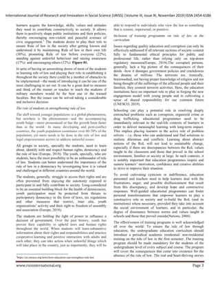 The Intension of Students on Strengthening Rule of Law through ...