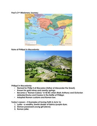 01-07-18, Acts 16;6-34, A Changed Family, Paul's 2nd Missionary Journey ...