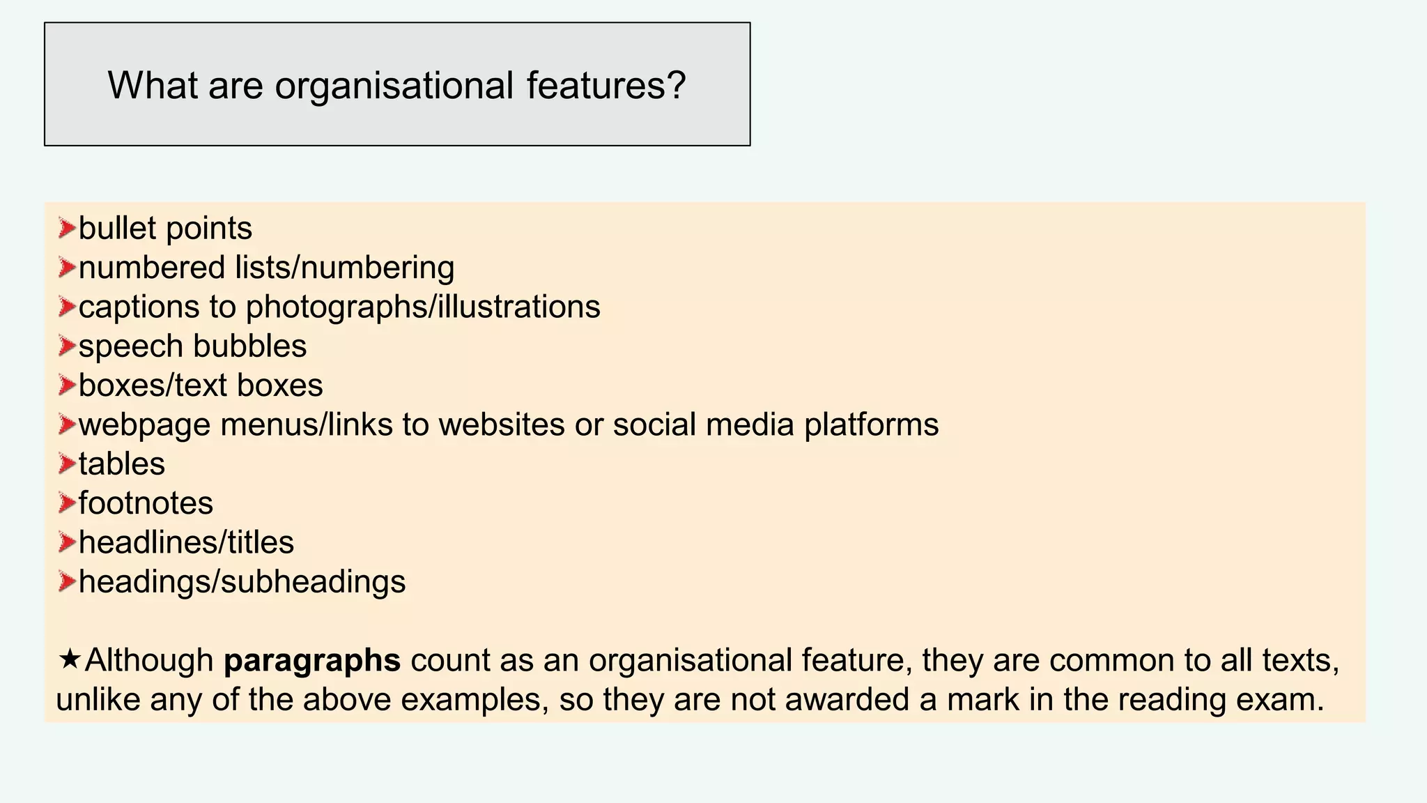 FS English Level 2 - July 1, 2023 (Reading: Organisational features). | PDF