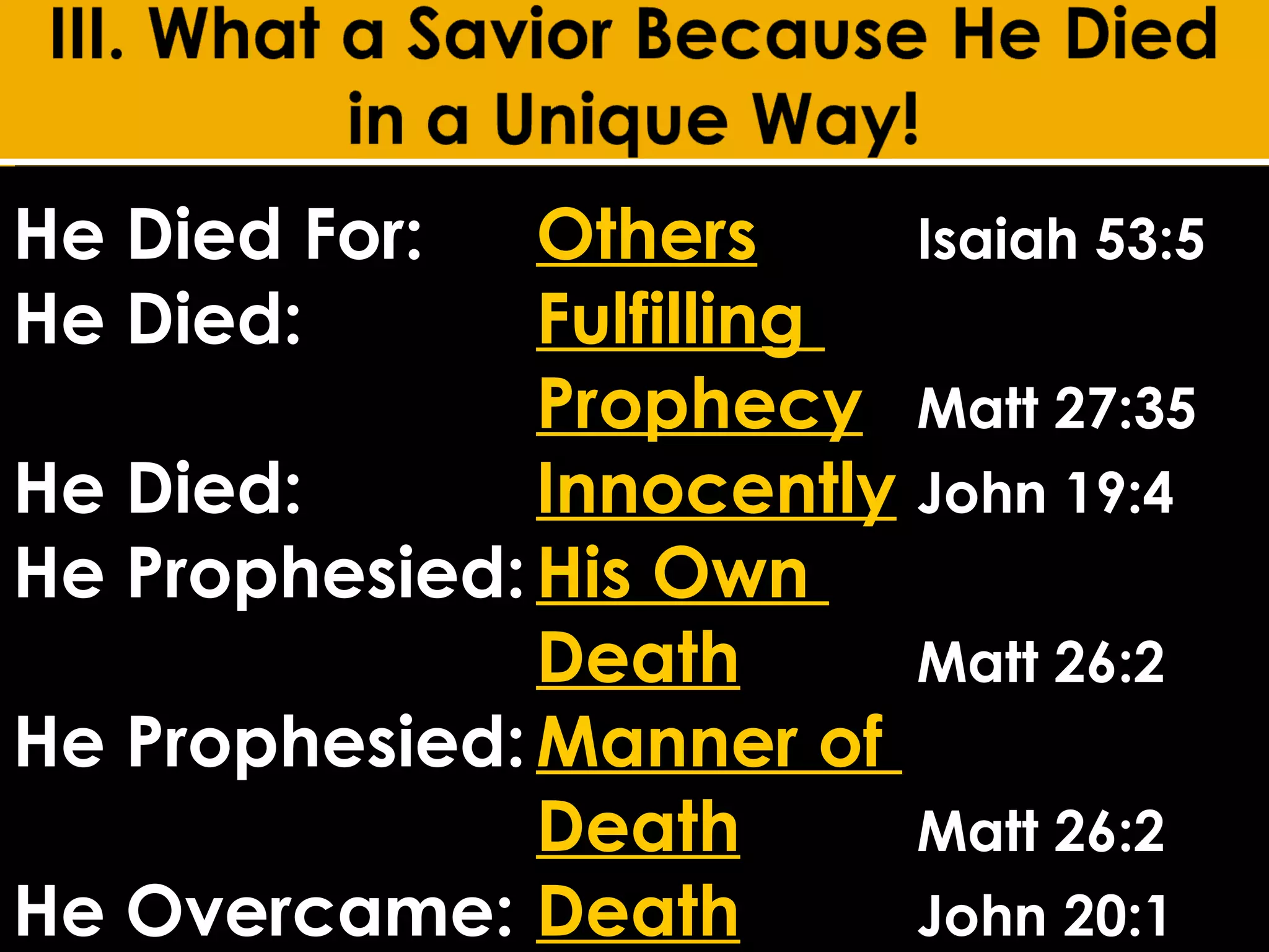 01 09-11 sermon - what a savior ppt | PPT | Christianity | Religion ...