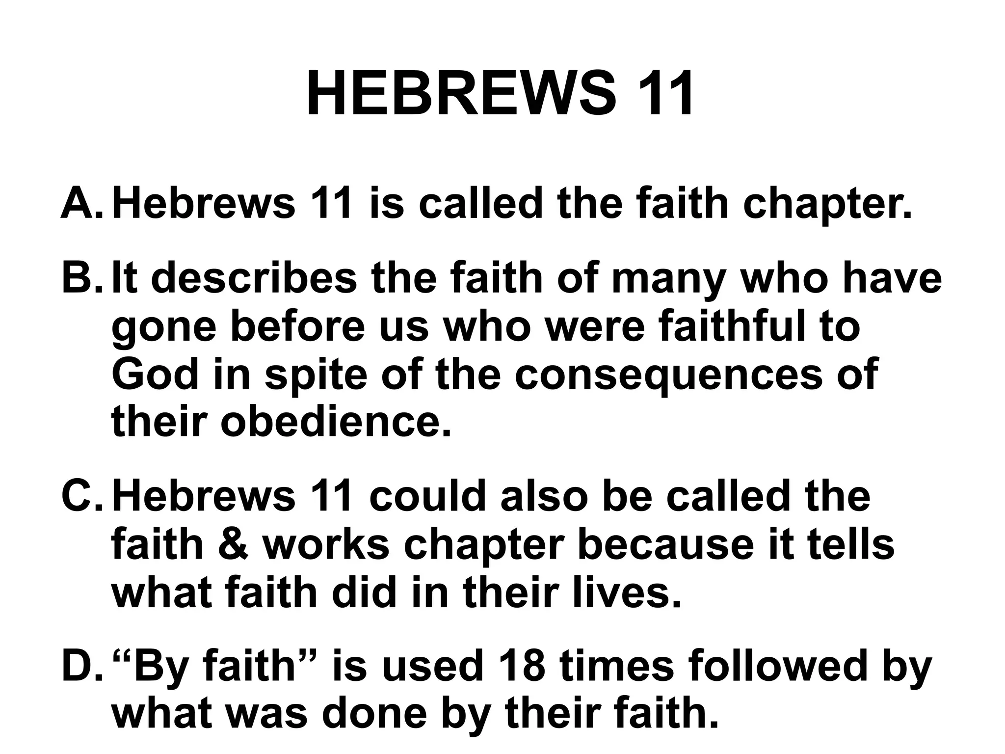 hebrews 11 - faith and works | PPTX
