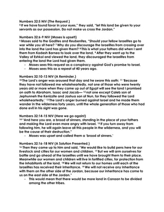 01-12-20, Numbers 32-36, Lessons From Moses | PDF
