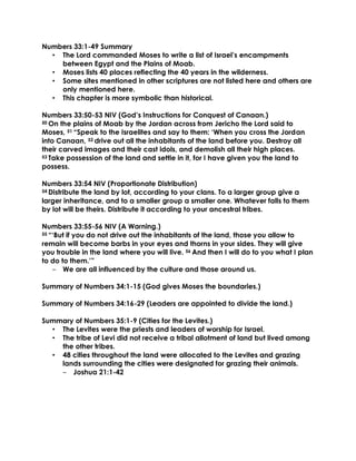 01-12-20, Numbers 32-36, Lessons From Moses | PDF