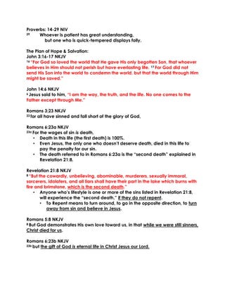 01-12-20, Numbers 32-36, Lessons From Moses | PDF