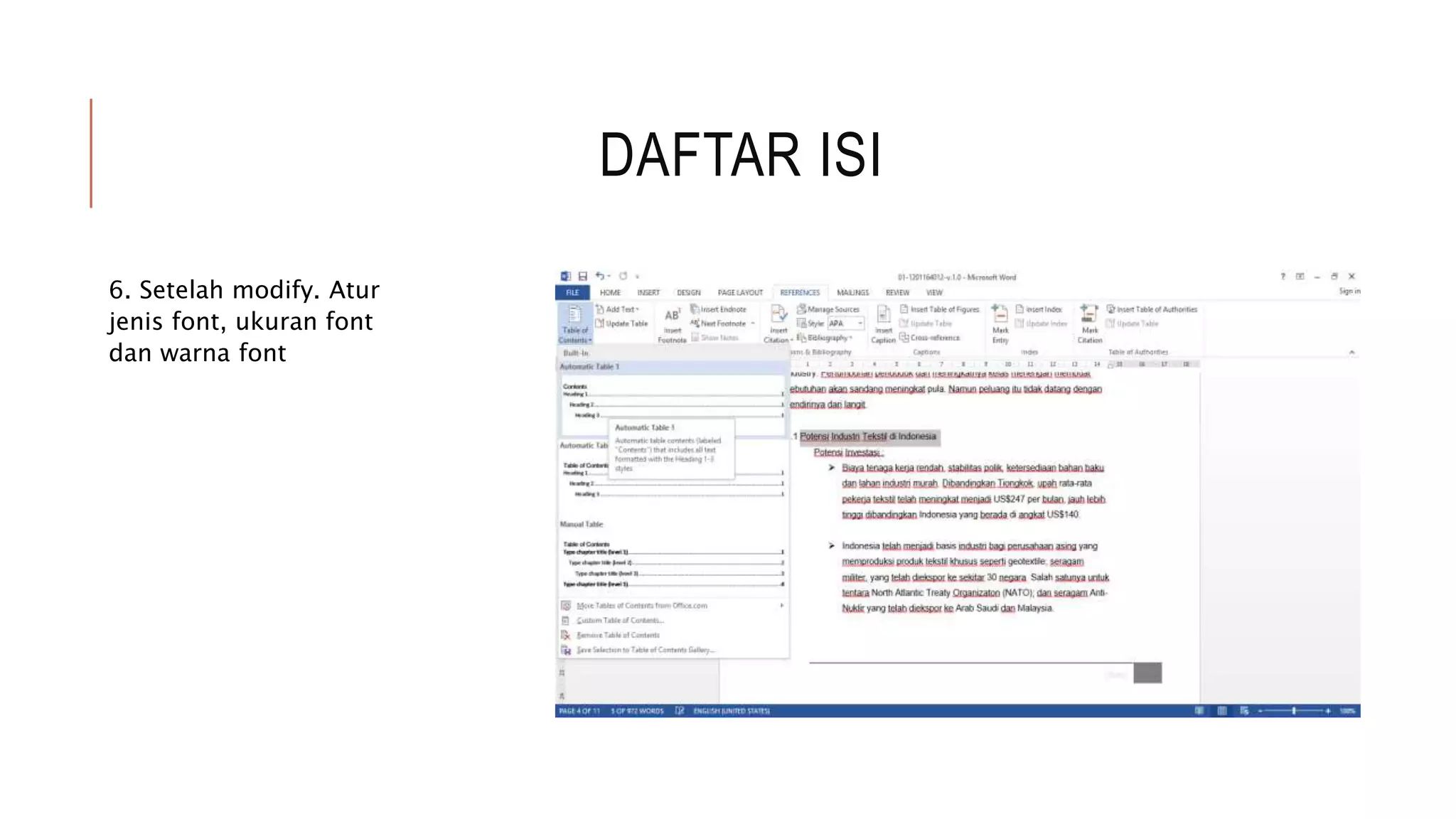 Cara membuat daftar isi, kutipan, daftar pustaka secara otomatis | PPTX